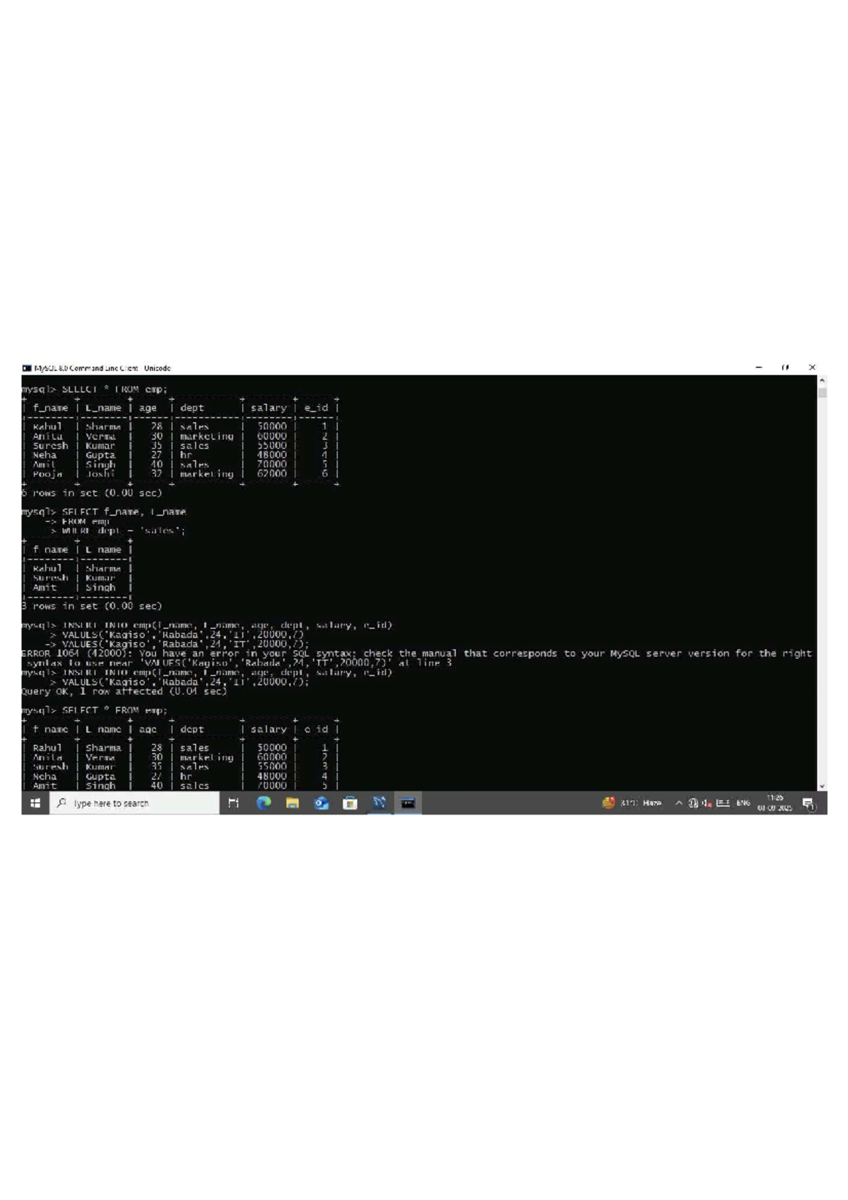 SQL Queries and Errors: A Study Guide for CS2 142 - Studocu