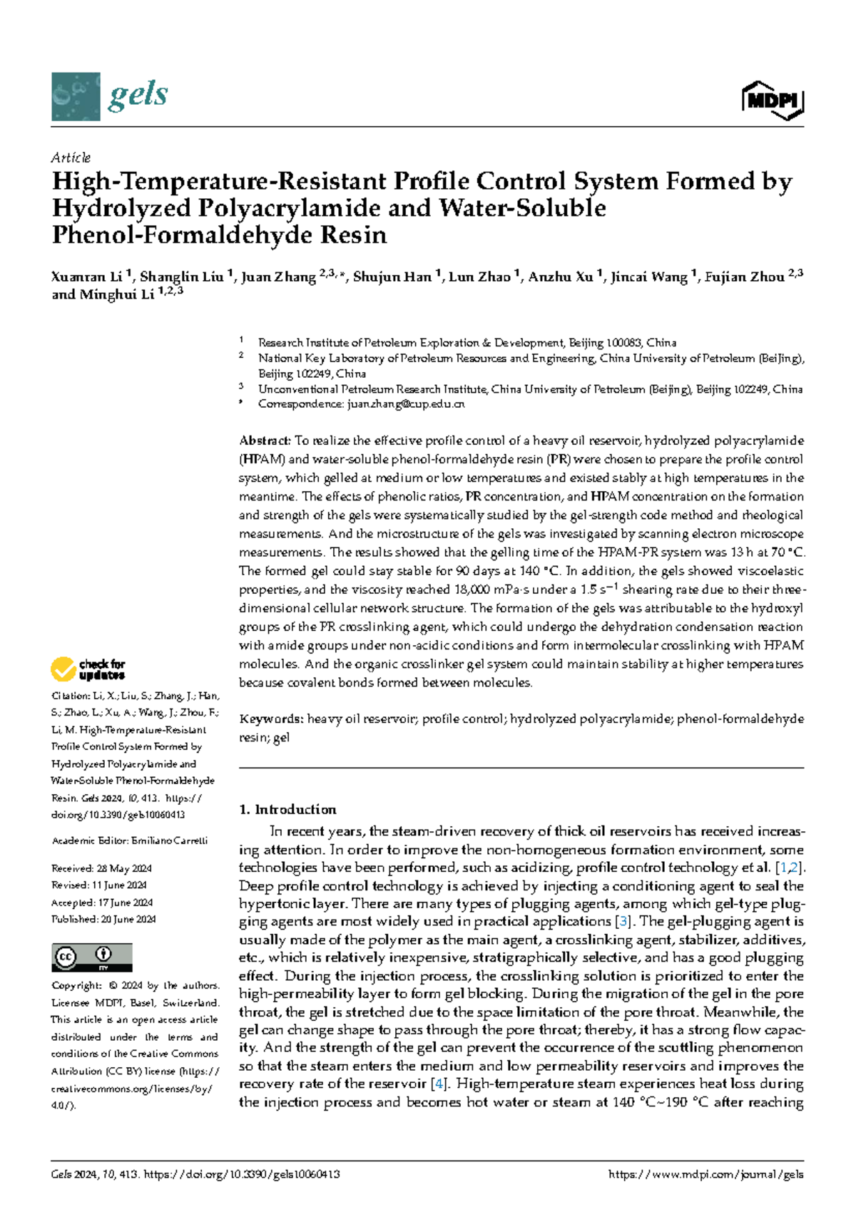 High-Temperature-Resistant Gel Control System: HPAM & PR Insights - Studocu