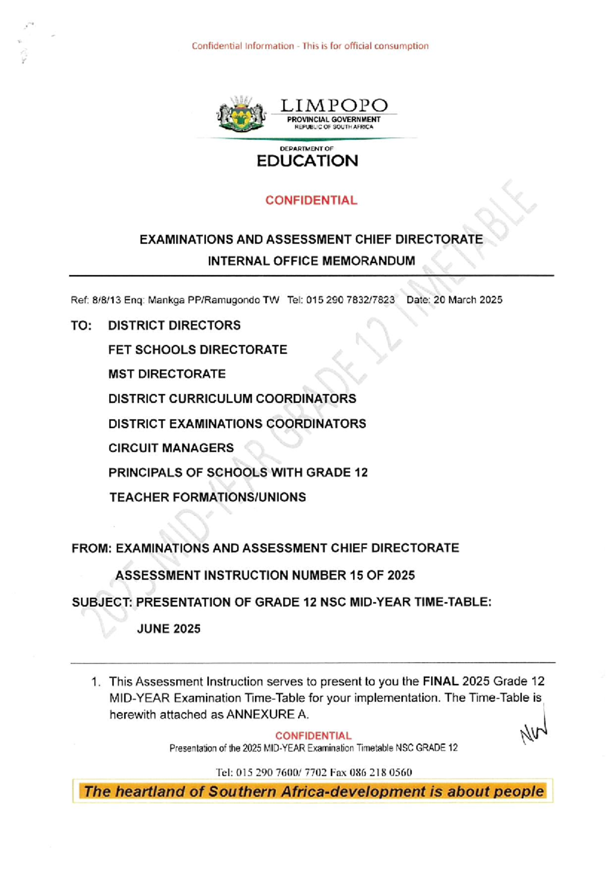 Grade 12 NSC Final Exam Timetable 2025-25 March 2025 - Studocu