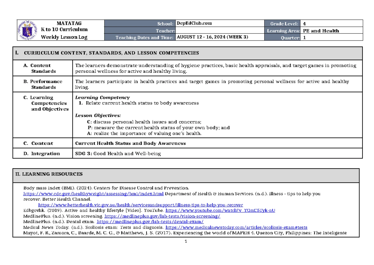 Detailed Lesson Plan on Endogenic Processes in Earth Science XI - Studocu