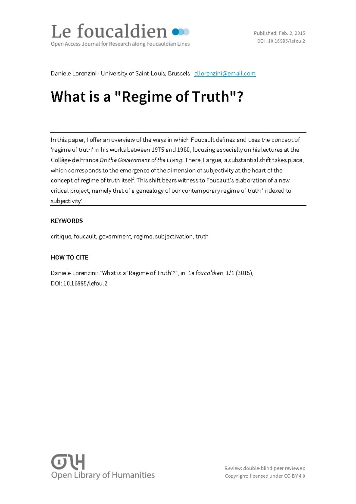 What is a Regime of Truth? An Overview of Foucault's Concept - Studocu