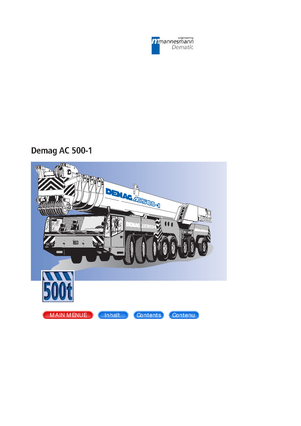 Demag AC 500-1: Specifications and Lifting Capacities Overview - Studocu