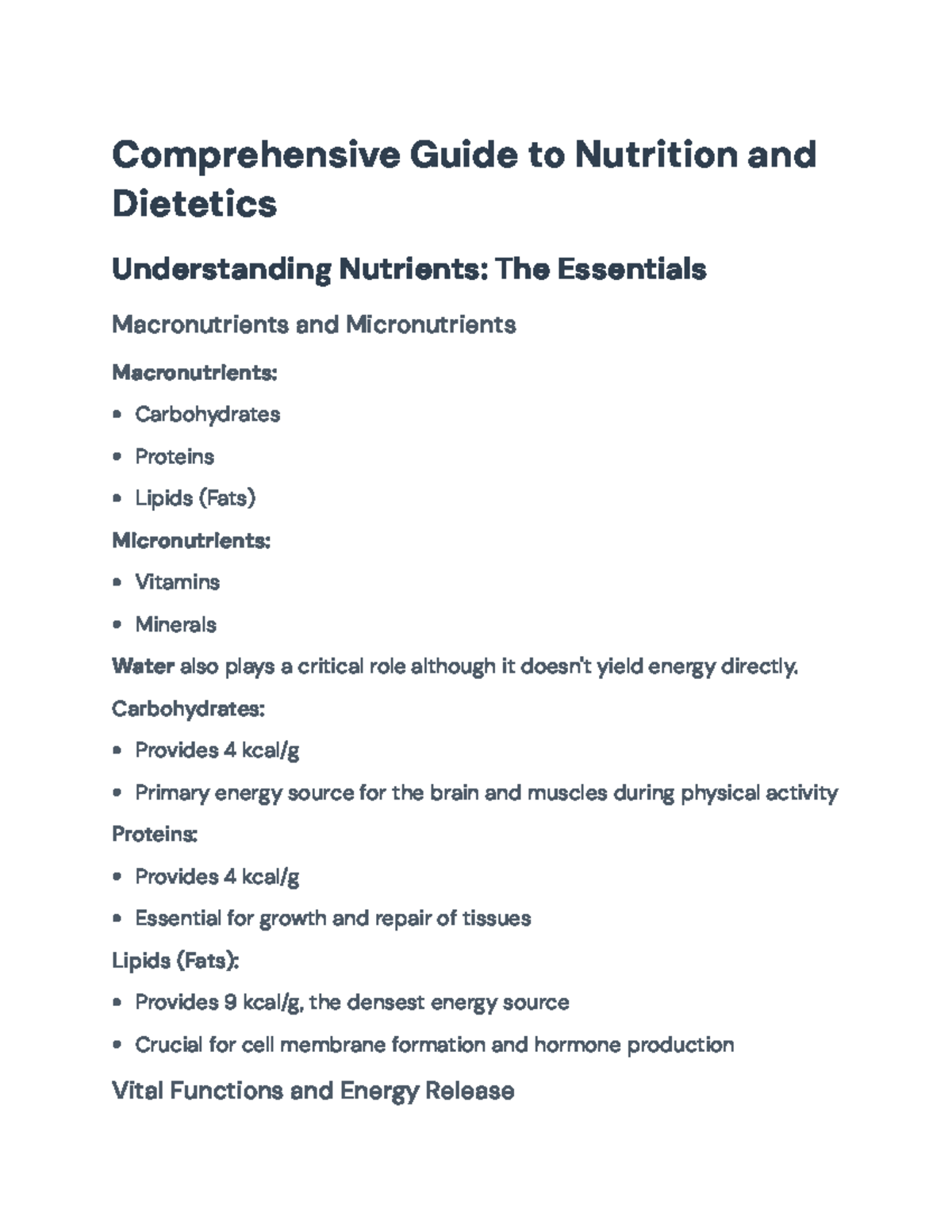 Comprehensive Guide to Nutrition and Dietetics: Essentials & Impact ...