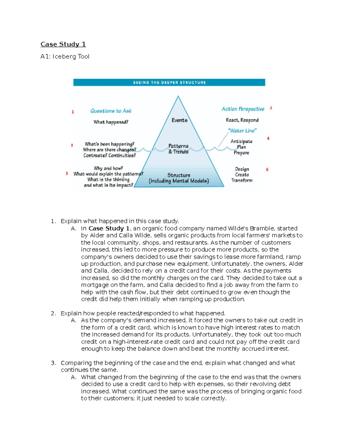 Task 1 011528526 approved - Case Study 1 A1: Iceberg Tool Explain what ...