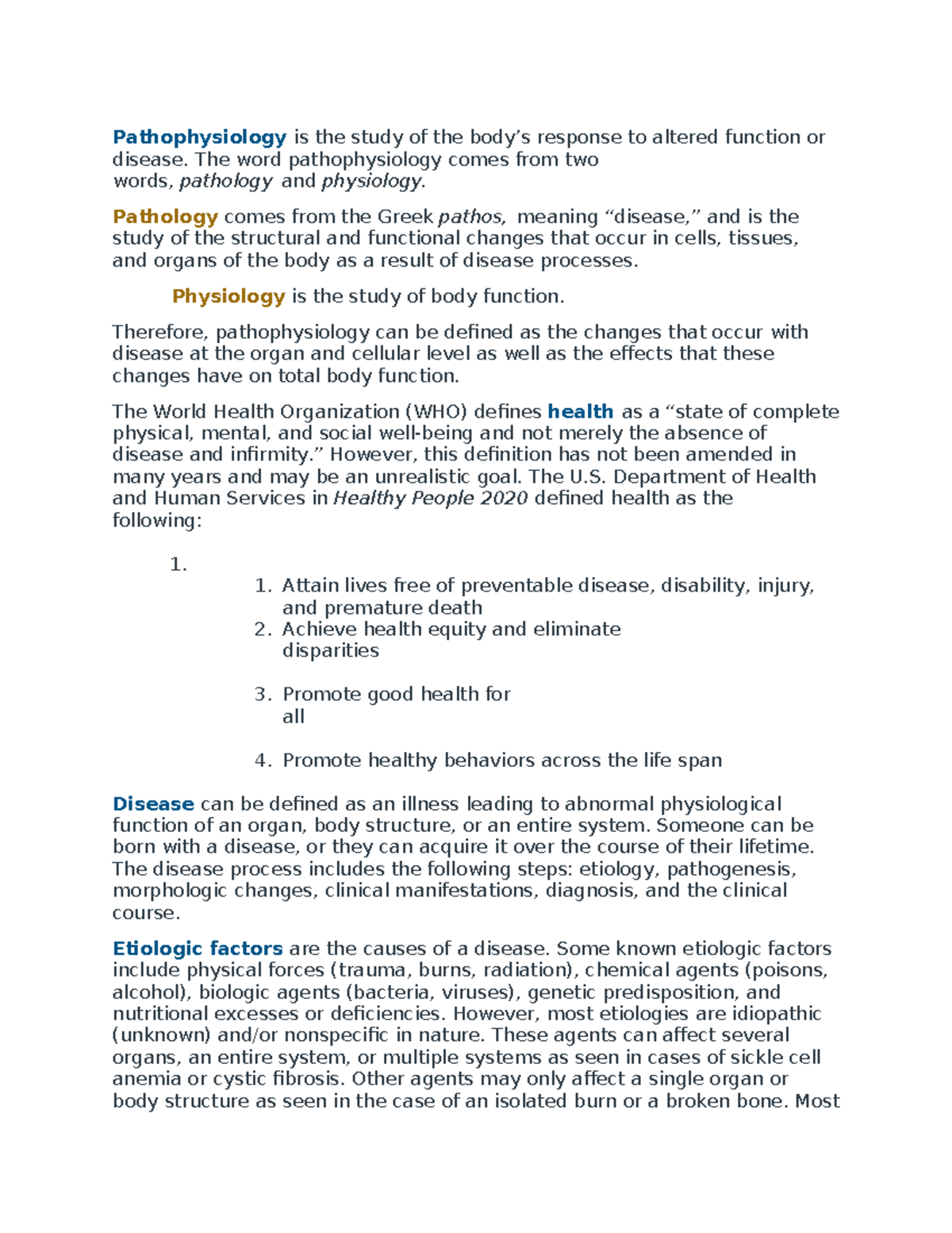 Understanding Disease Process and Prevention Strategies in Health Care ...