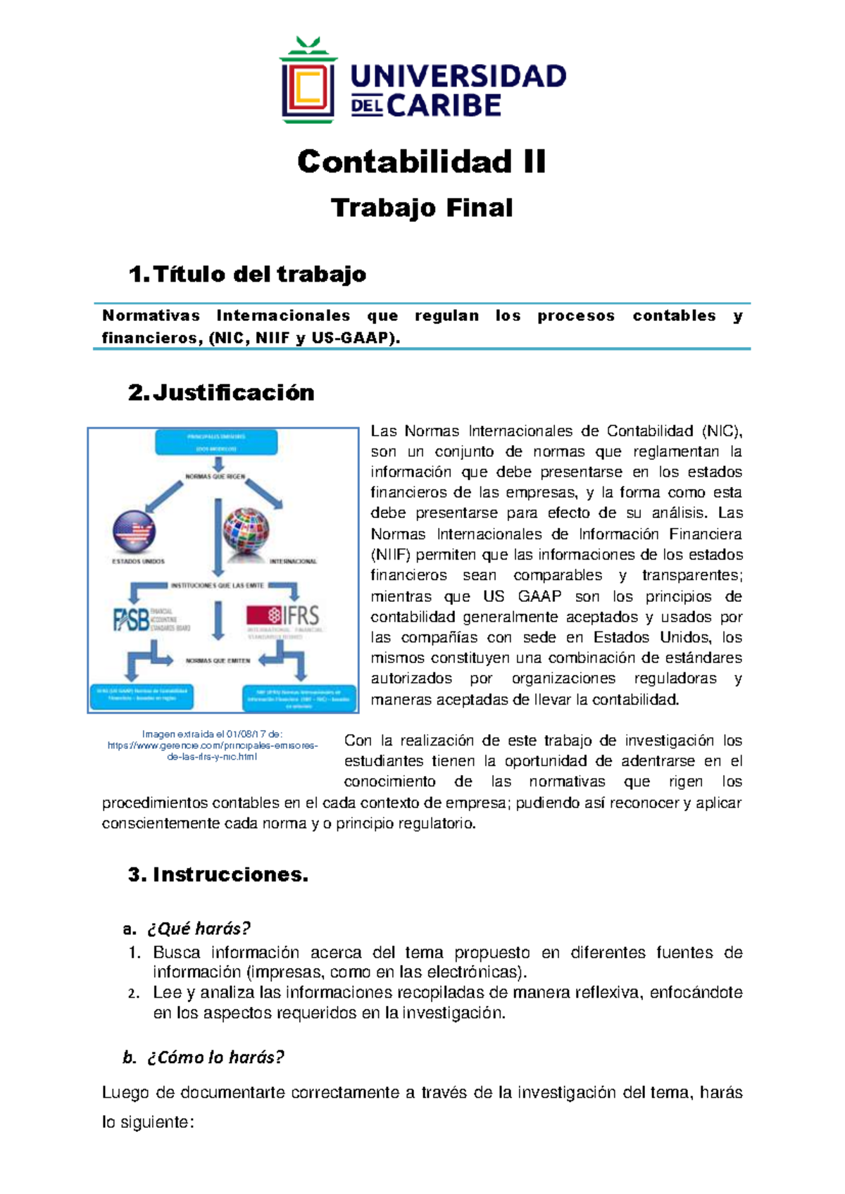Contabilidad II Trabajo Final: Normativas Internacionales (NIC, NIIF ...