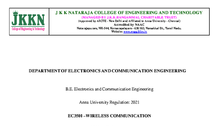 WC-EC3501 Question Bank: Unit I - Cellular Concept Fundamentals - Studocu