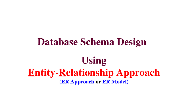 Database Schema Design: ER Model Insights and Concepts - Studocu
