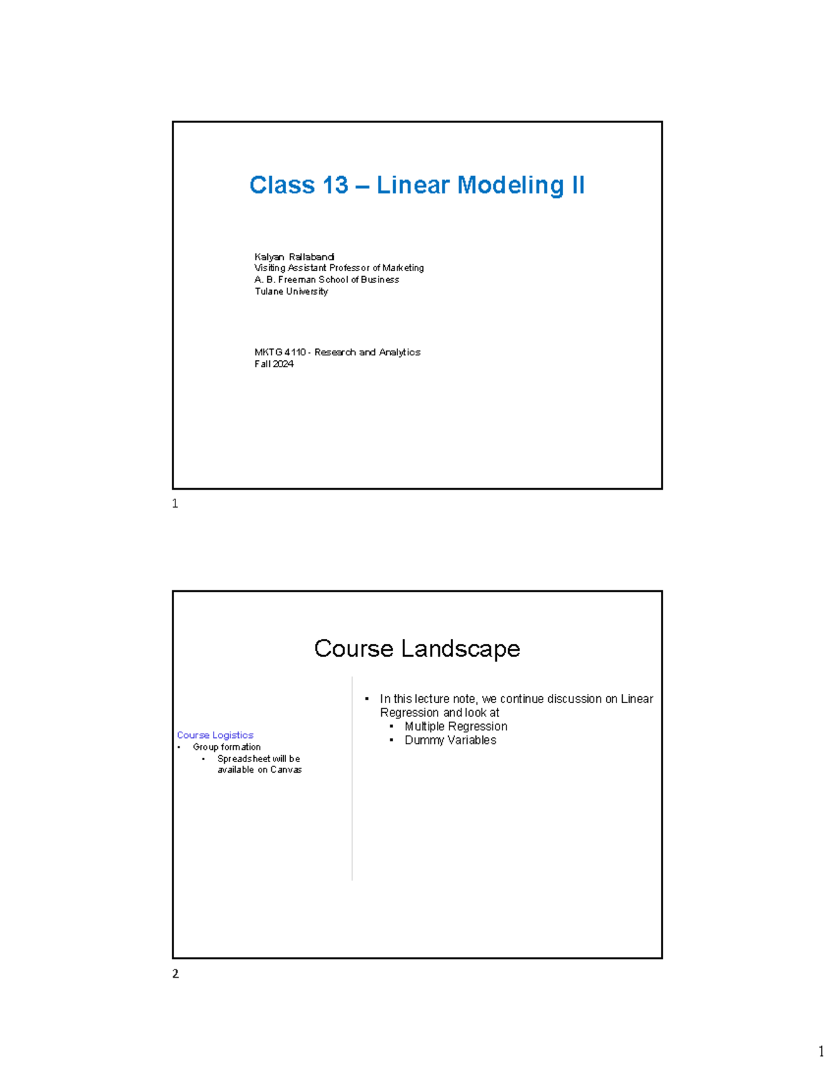 MKTG 4110 - Class 13: Understanding Multiple Regression & Dummy ...