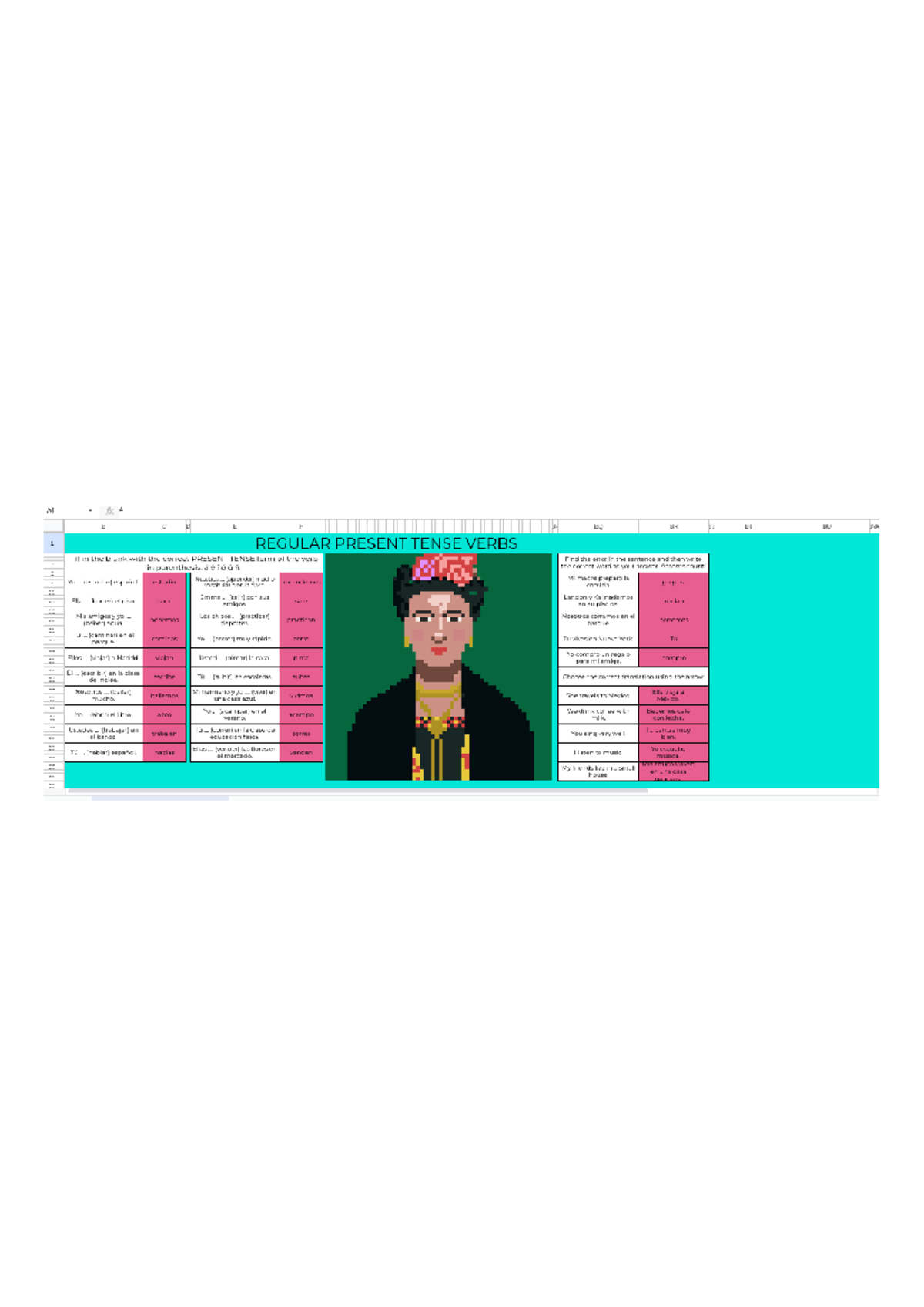 Spanish study guide - A1 4 B C D E F BQ BR BS BT BU 3VB 1 REGULAR ...