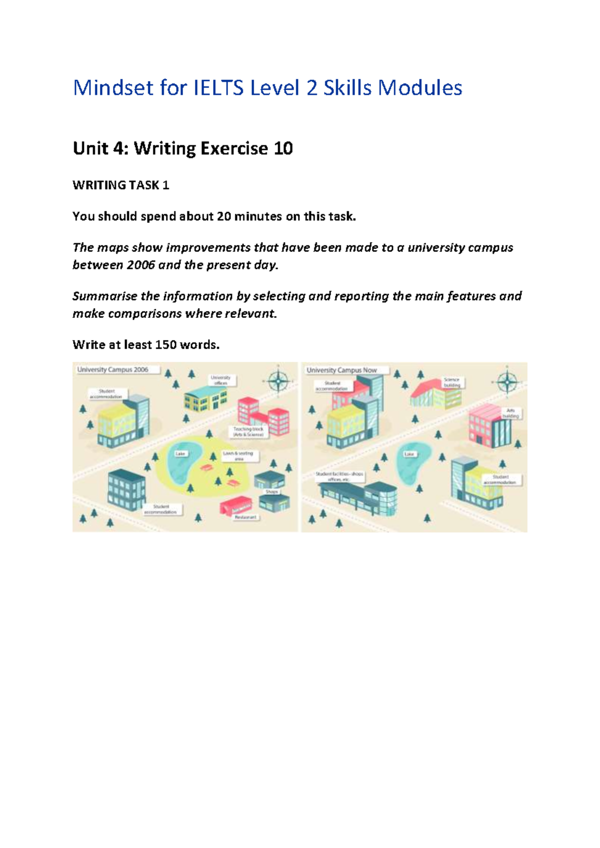 IELTS Skill 4 - Unit 4 Writing Task 1: Campus Improvements Analysis ...