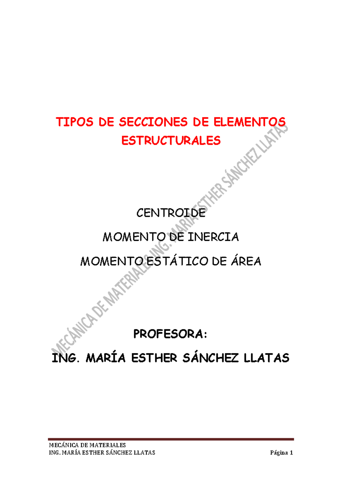 Repaso 1: Estática, CG y Momento de Inercia en Estructuras - Studocu