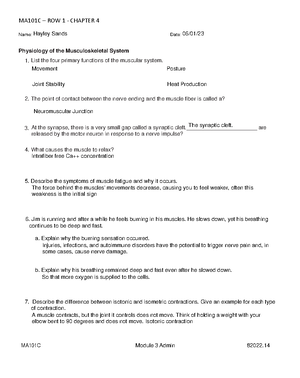 MA121 ROW 1 Chapter 36 MOD 5 - ROW 1 - Chapter 3 6 Assisting in ...