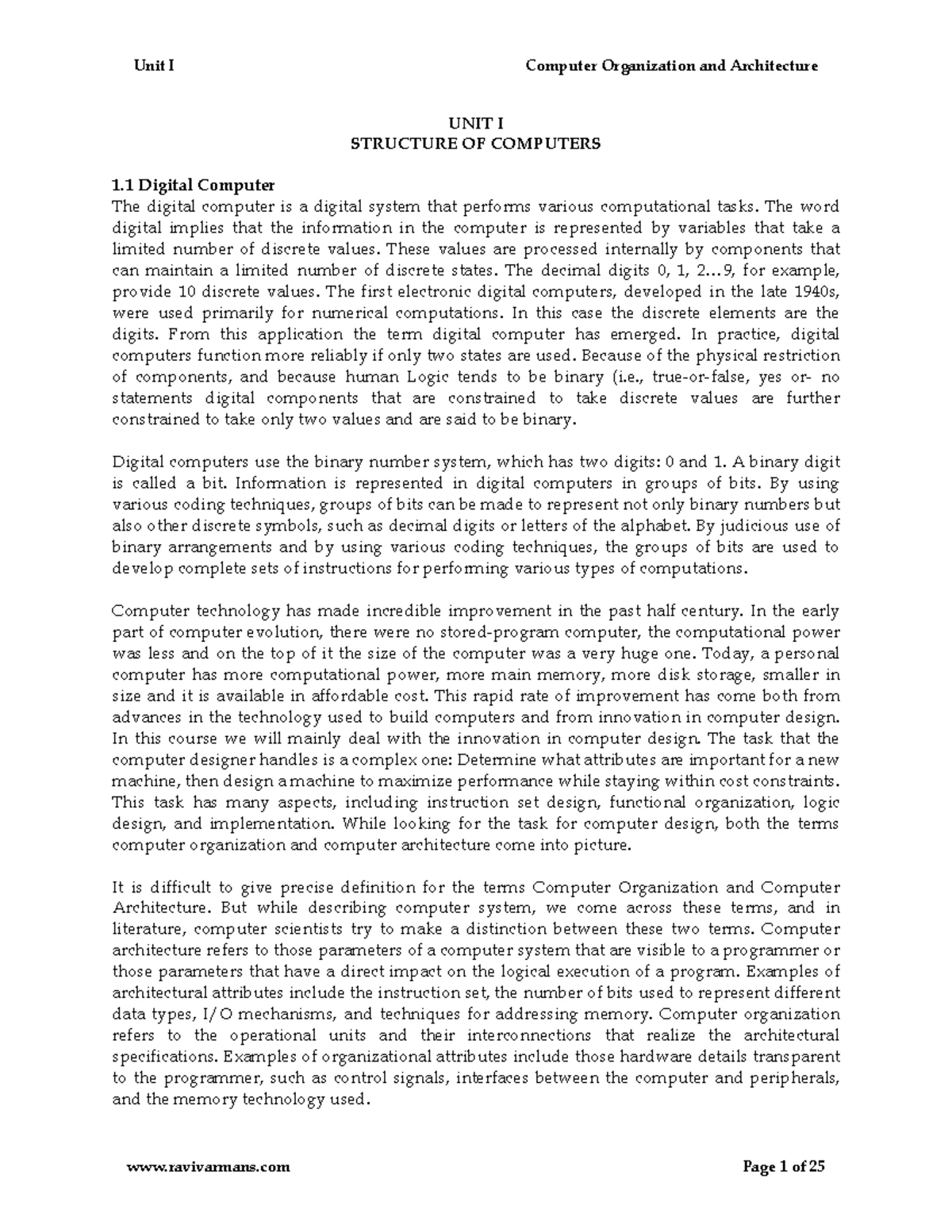 CSE 211 Lecture 11 & 12: Basic Computer Organization Overview - Studocu