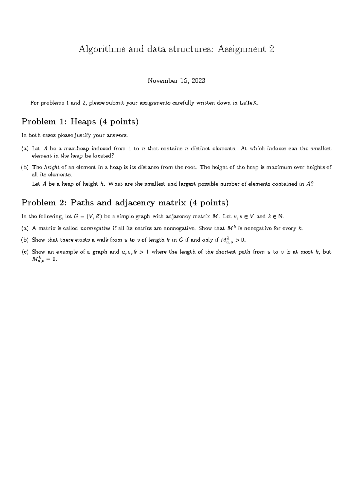 Algorithms & Data Structures: Assignment 2 Solutions (Nov 2023) - Studocu