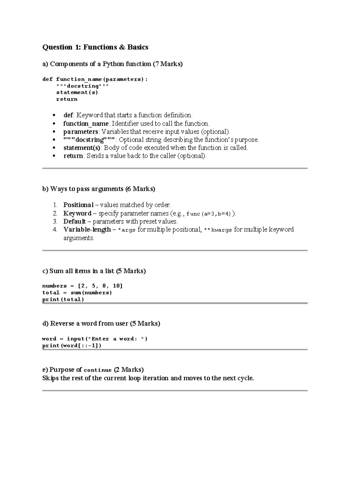 PP Assessment Q&A - Intro to Python Programming (CS101) - Studocu
