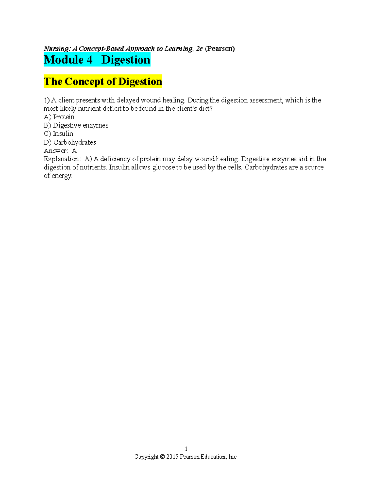 Module 4: Comprehensive Study Guide on Digestion and Nutritional Health ...