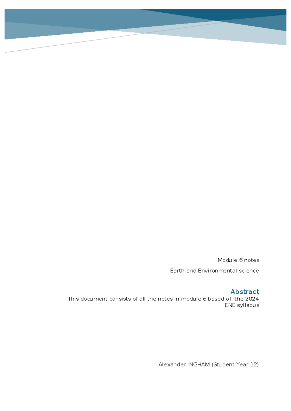 Module 6 - Hazards notes - Module 6 notes Earth and Environmental ...
