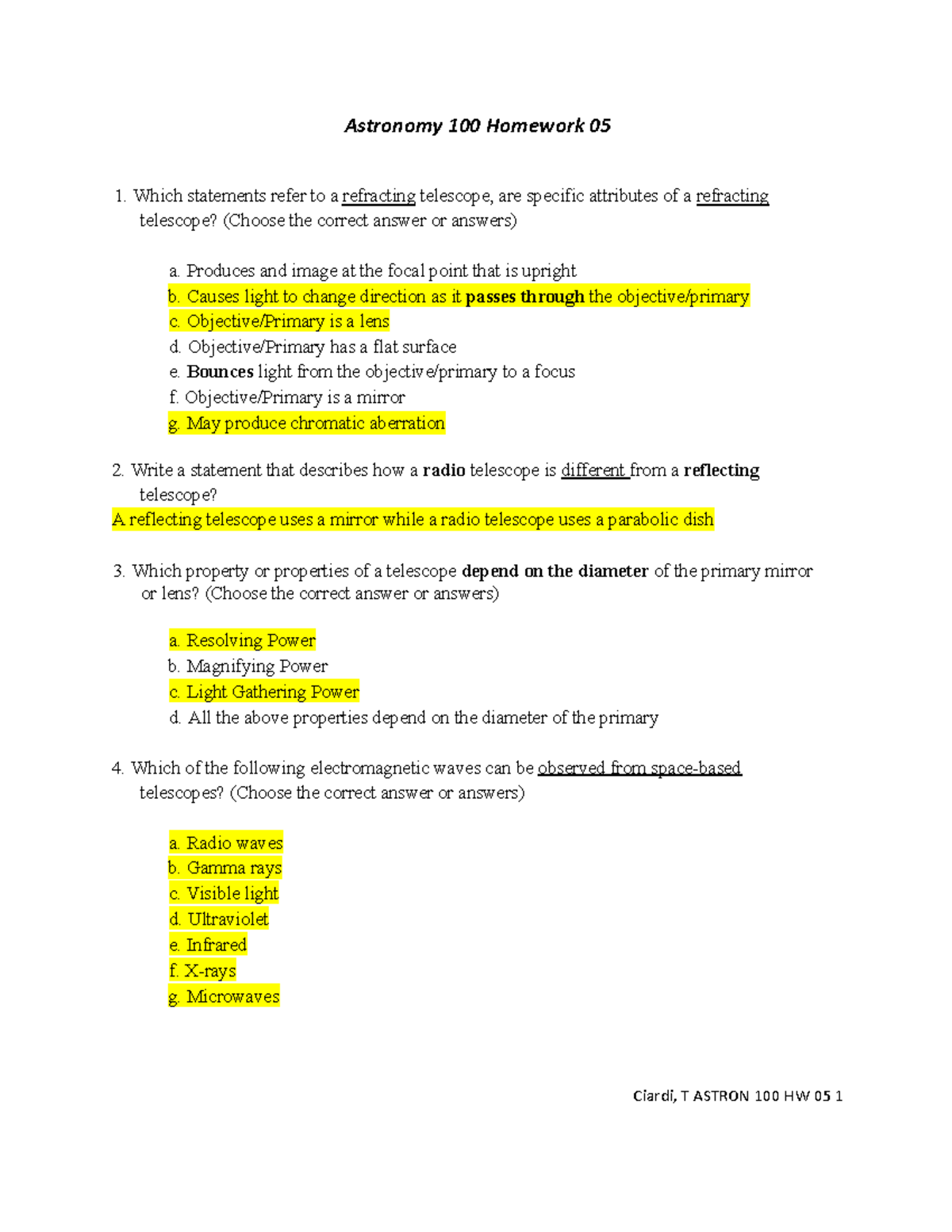 Homework 5 Overview - ASTRON-100-83970 Details and Questions - Studocu