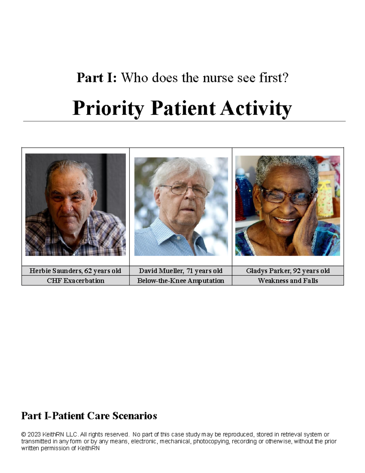 Nursing Prioritization Case Study 1 - Patient Assessments and Care ...