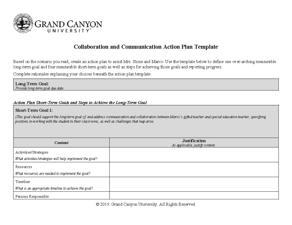 Collaboration Action Plan for SPD 310: Supporting Marco's Education ...