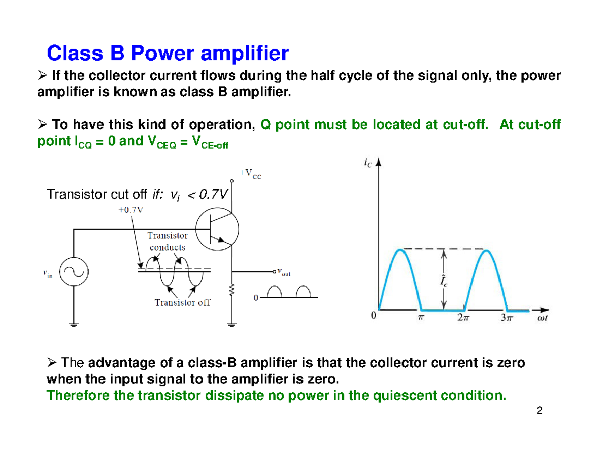 Class B Power Amplifiers: Understanding Distortion and Biasing ...