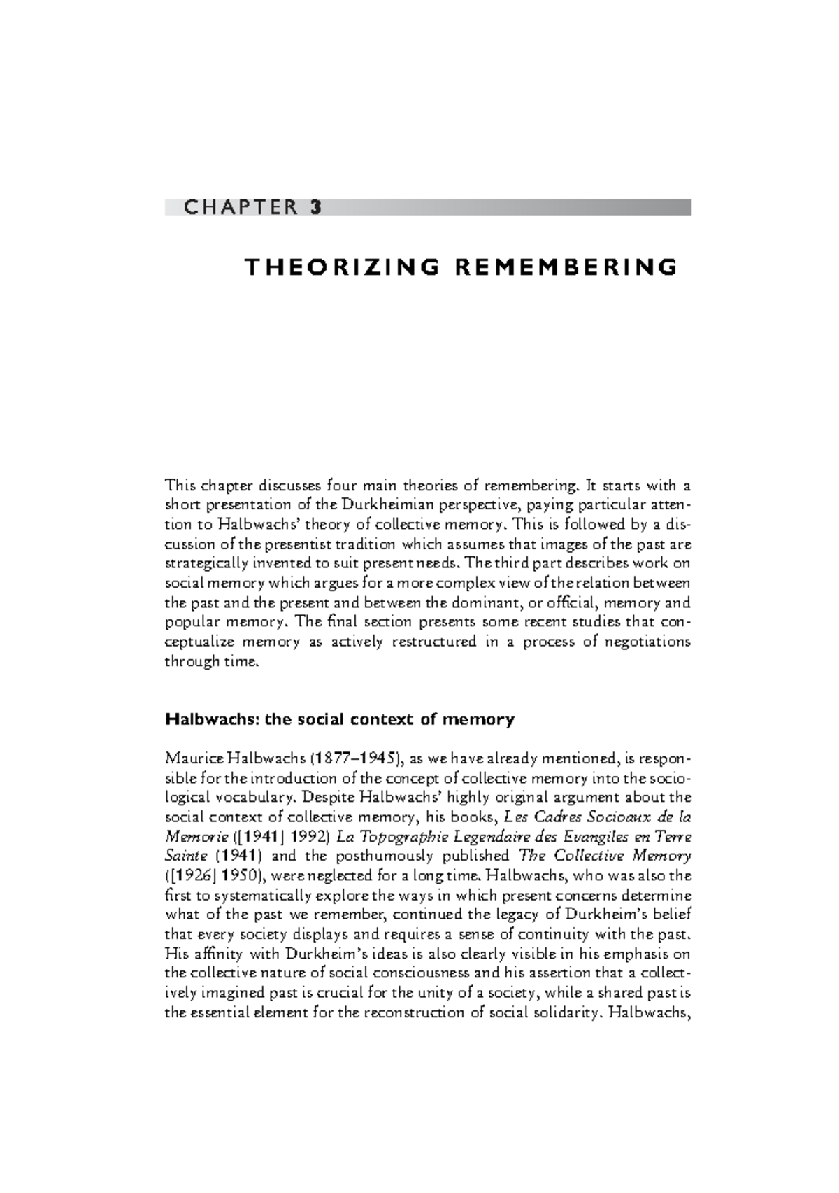 Theories of Social Remembering: Invention of Traditions and Memory ...