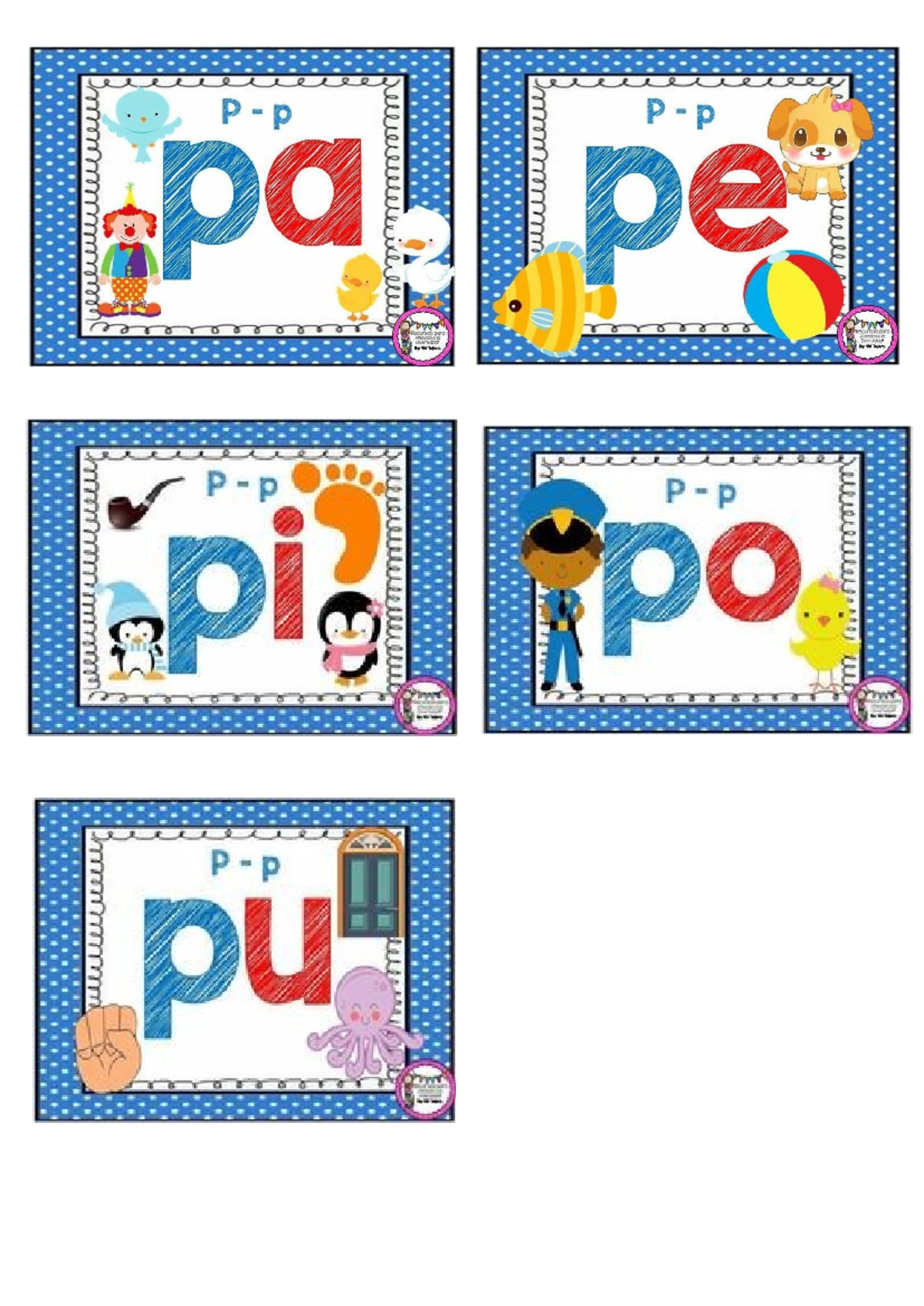 Tarejtas silabas pa pe pi po pu - Lenguaje Y Comunicación - P-p P-p ...