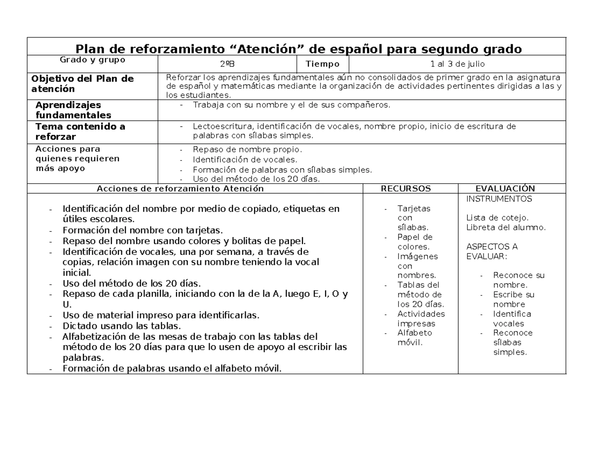 Evaluación Pronalees 1er Grado: Actividades y Calificaciones - Studocu