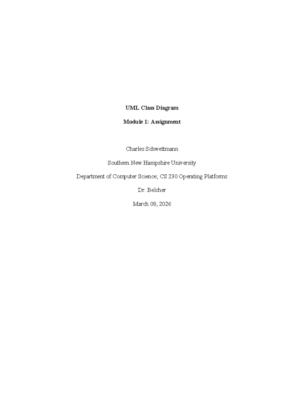 CS 230 Module 1 Assignment: UML Class Diagram Analysis - Studocu