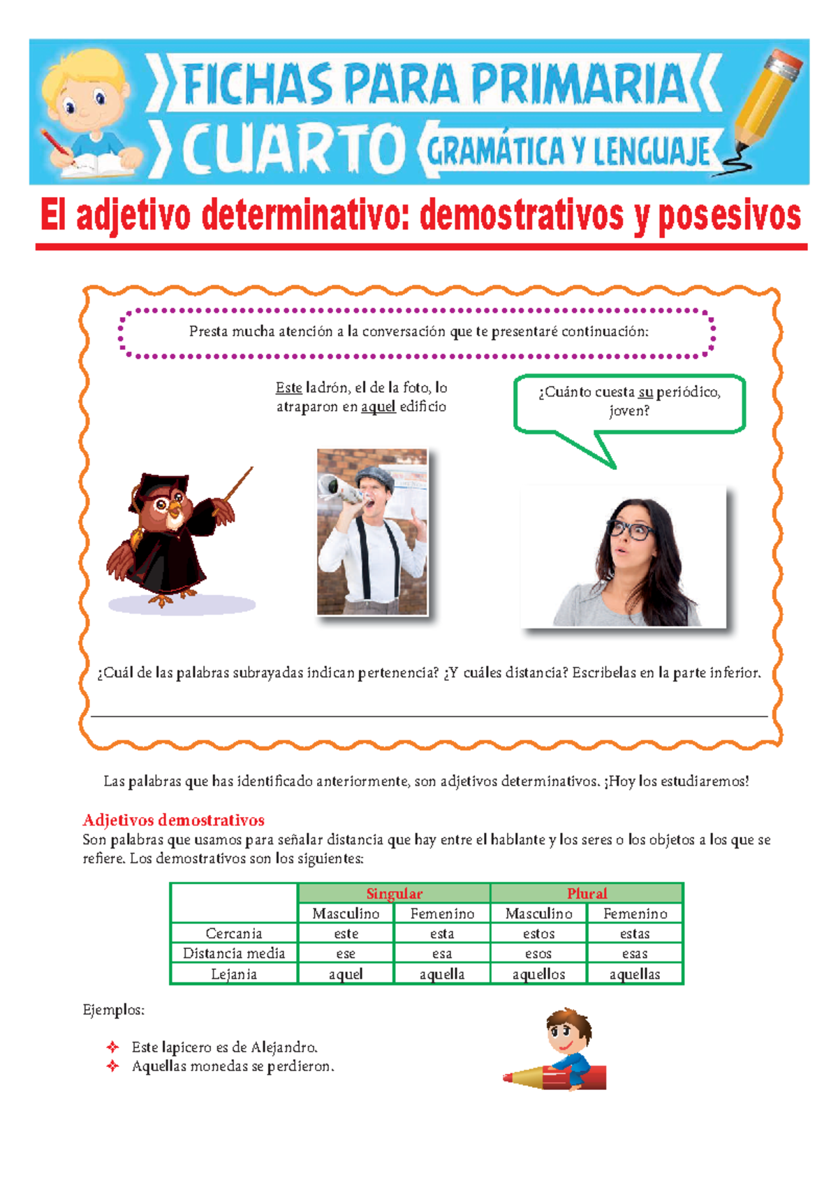 Tipos De Adjetivos Determinativos Demostrativos Ejercicios - Infoupdate.org