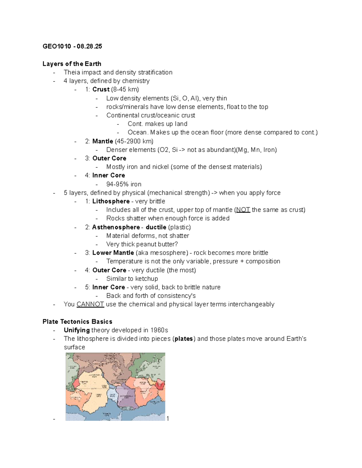 GEO1010 Final Exam Study Guide: Layers of the Earth & Plate Tectonics ...
