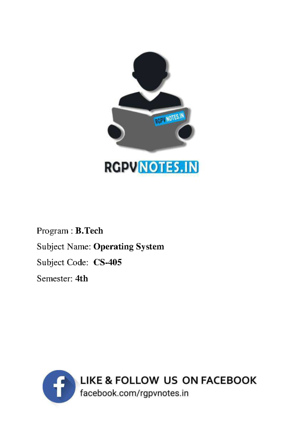 Unit 3 - Operating System - RGPV NOTES - Program : B Subject Name ...