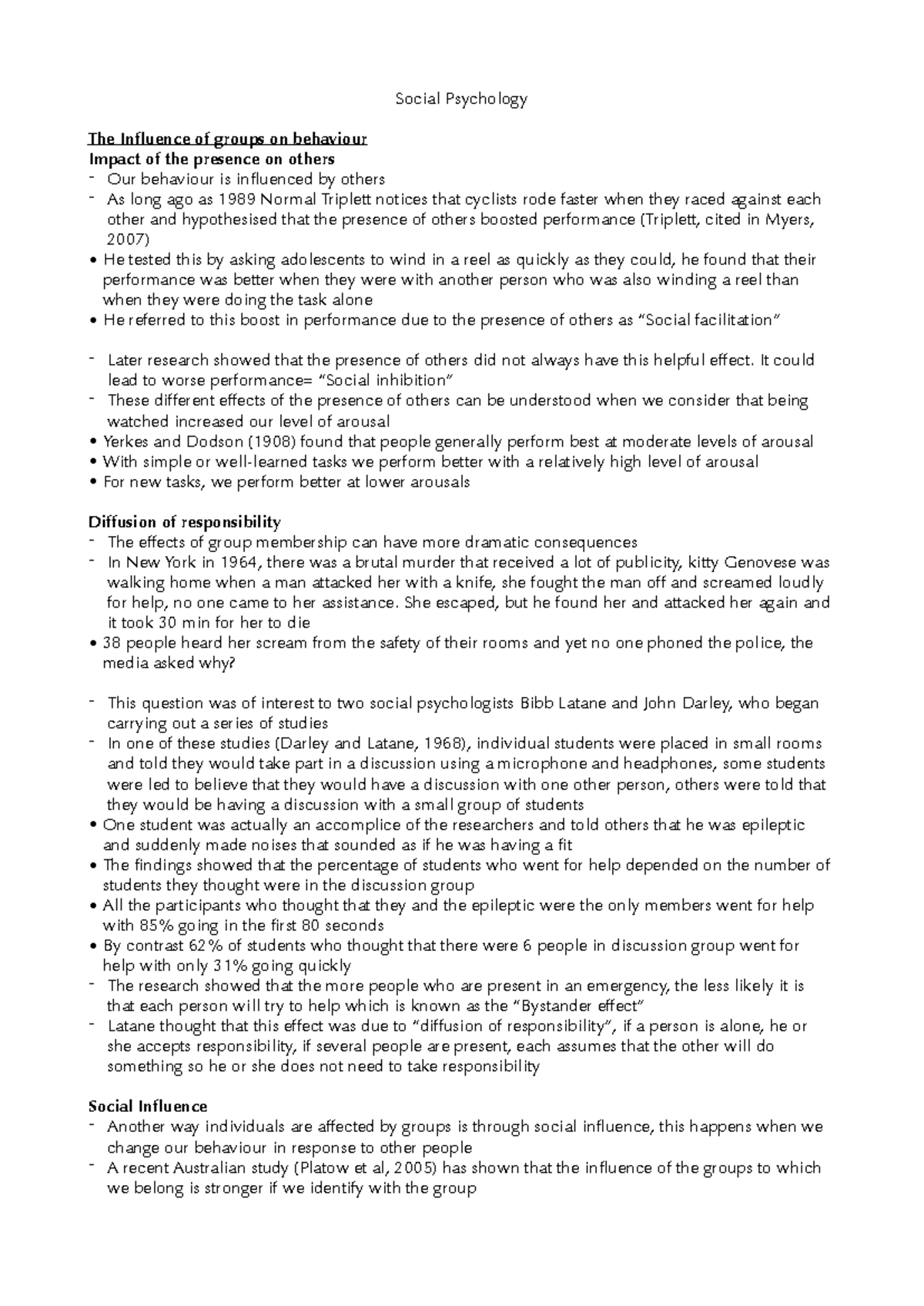 Social Psychology WACE: The Impact of Group Influence on Behavior - Studocu