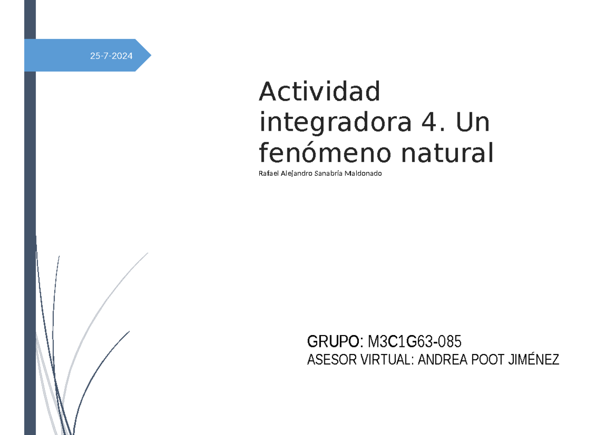 Análisis de Fenómenos Naturales - M3S2AI4 Actividad Integradora 4 - Studocu