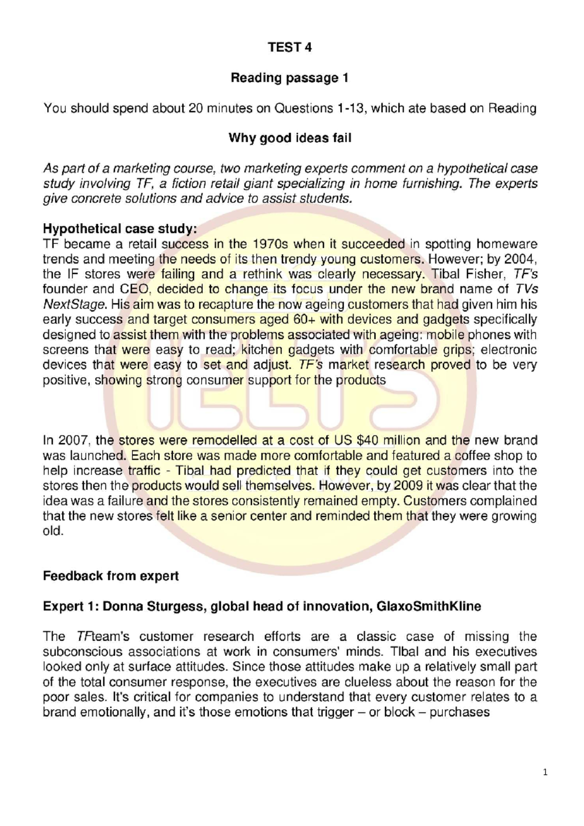 TEST 4 - Why Good Ideas Fail: Marketing Insights and Case Studies - Studocu