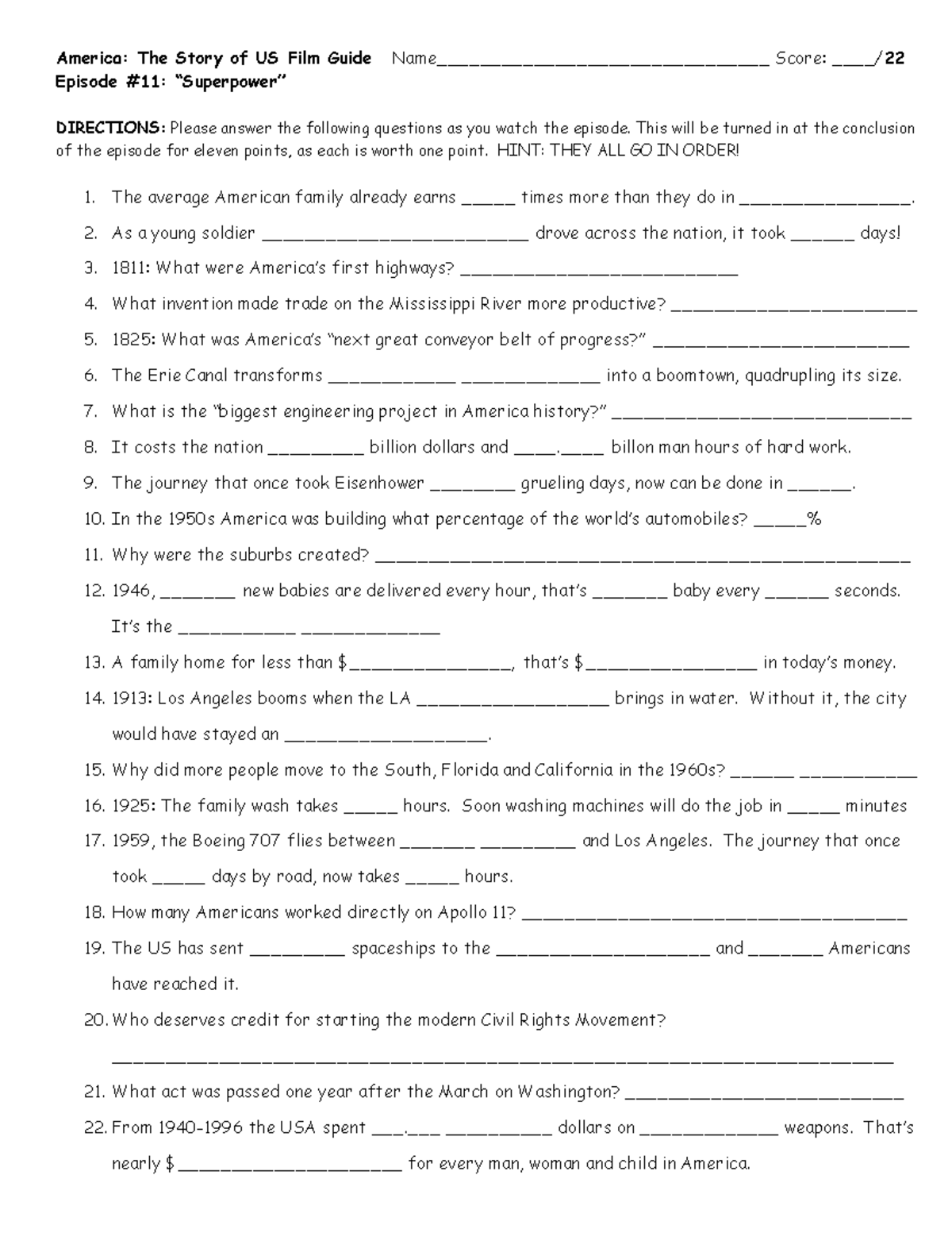 America: The Story of US Episode 11 - Superpower Study Questions - Studocu