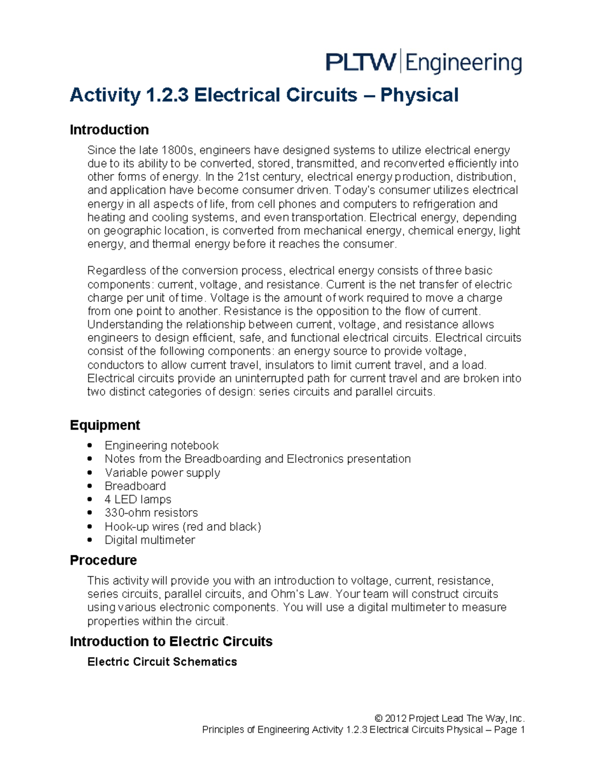 1.2.3.A.PHY Intro to Electrical Circuits: Series and Parallel Design ...