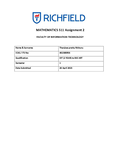 Math 511 - Richfield - Mathematics - Studocu