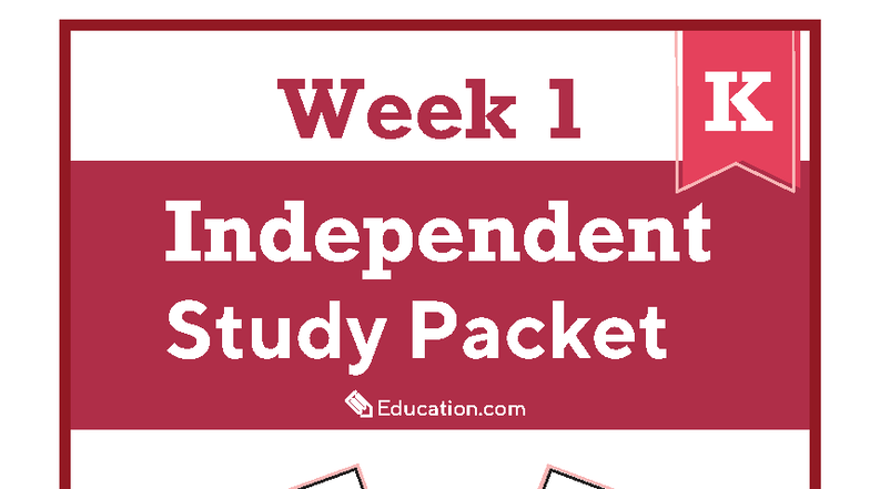W1 Kindergarten Independent Study Packet: 5 Days of Activities - Studocu
