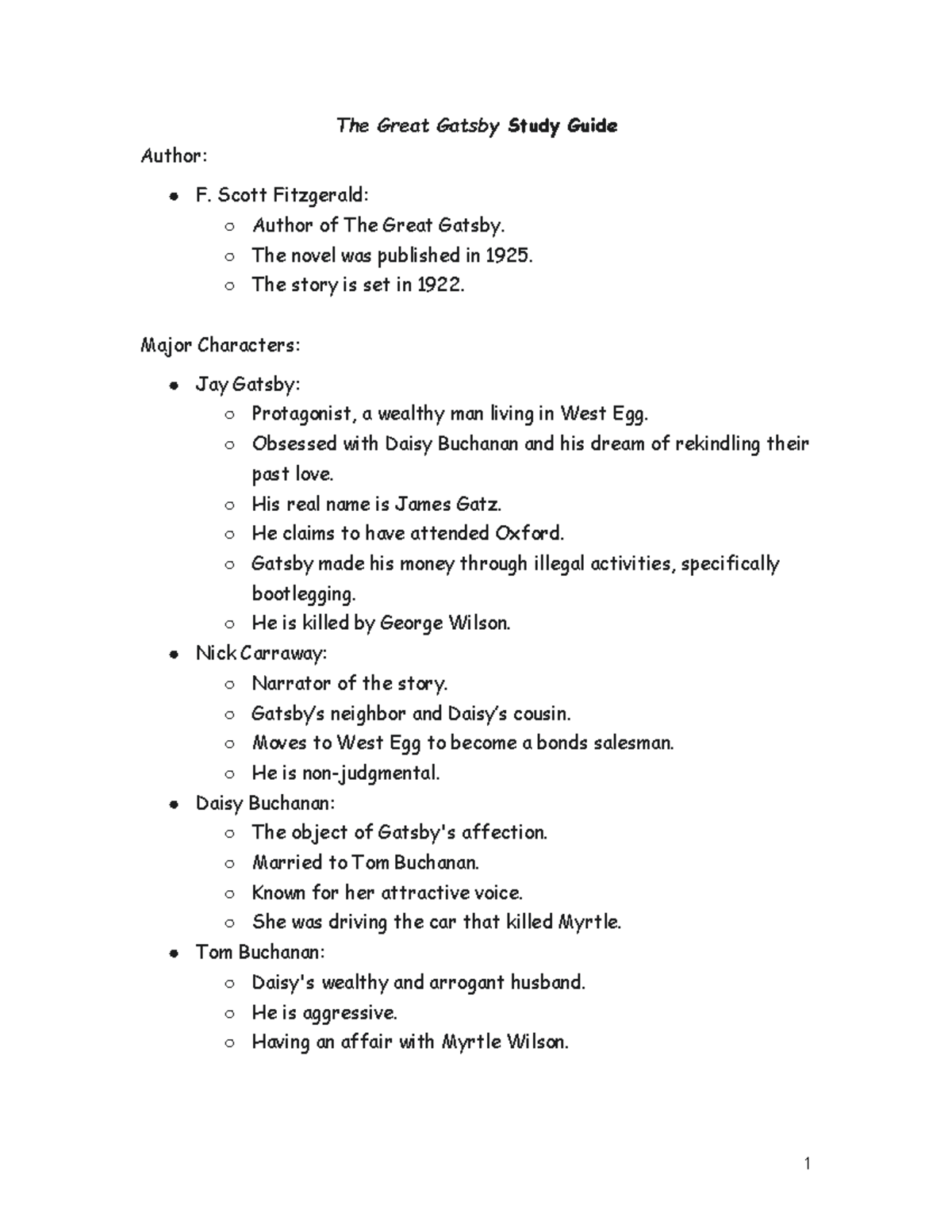 The Great Gatsby Analysis: Themes, Plot Points, and Motifs - The Great ...