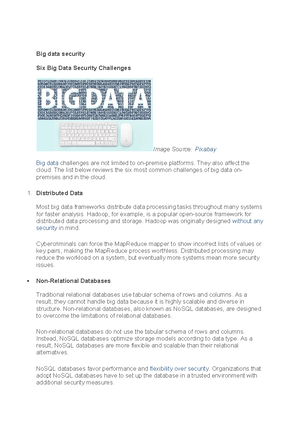 [Solved] 12 List three common sources of Big Data and provide an ...