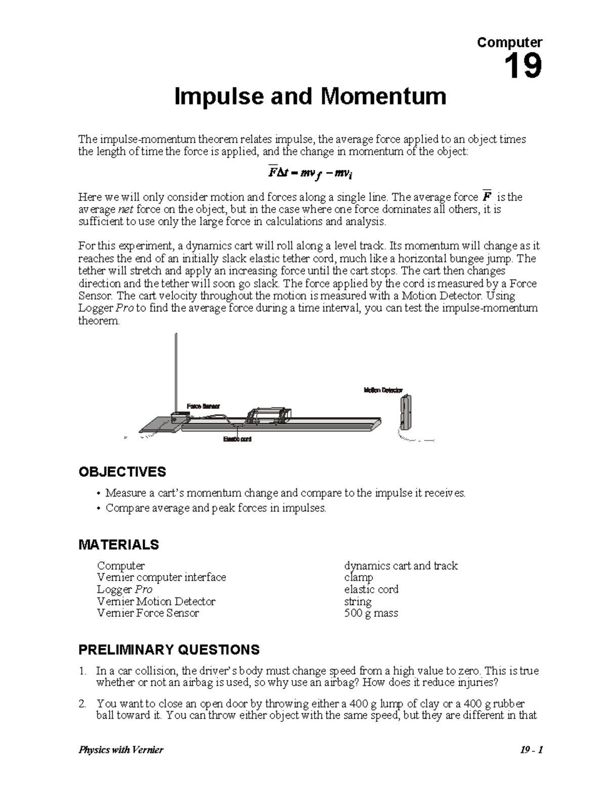 Lab 4: Impulse and Momentum Analysis in Physics with Vernier - Studocu
