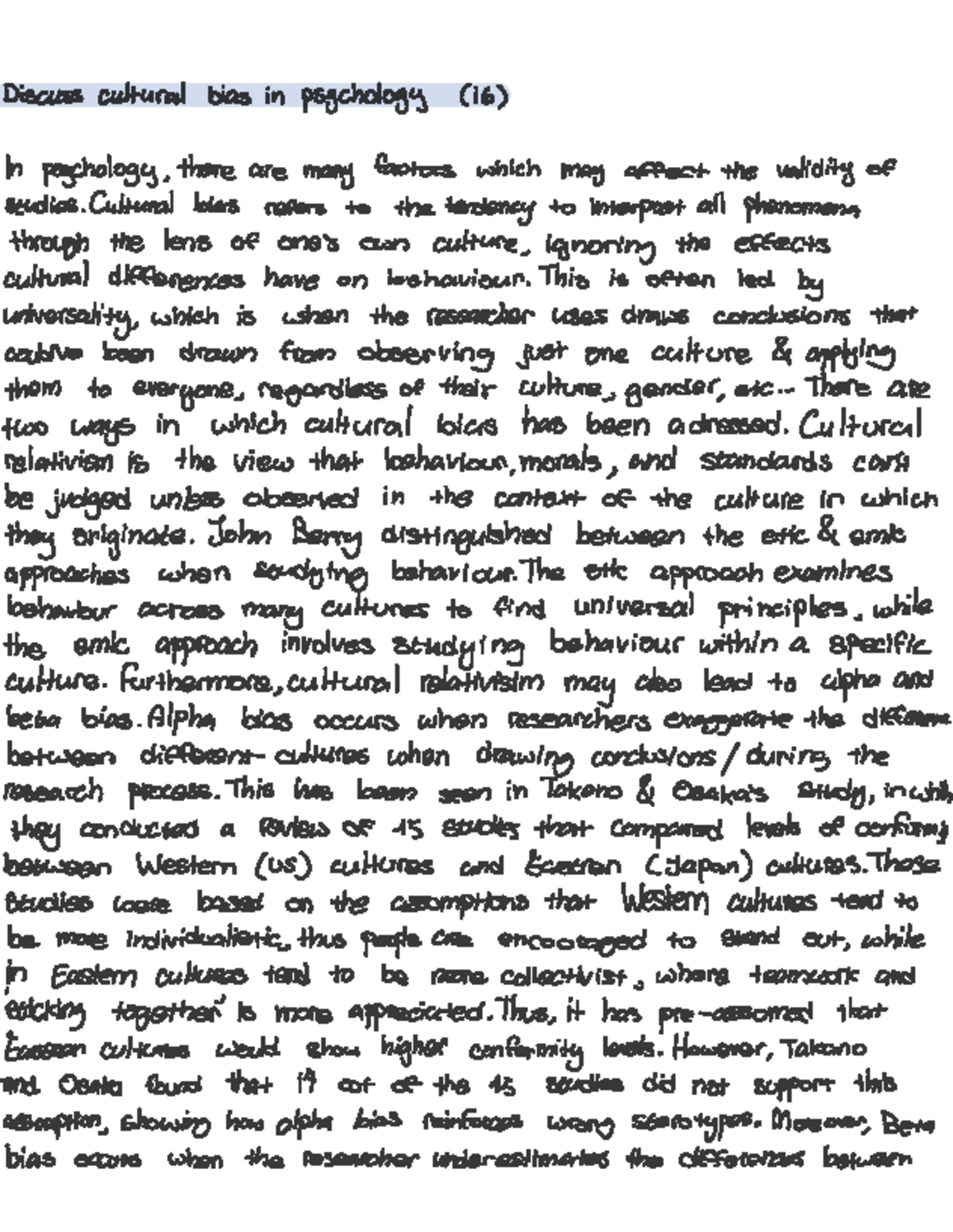 Cultural Bias in Psychology: Understanding Emic and Etic Approaches (16 ...