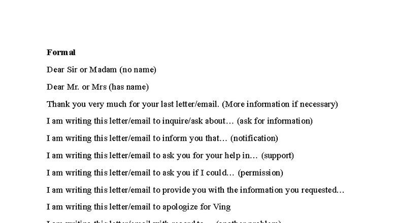 VSTEP Letter Writing Guide: Formal Correspondence Tips - Studocu