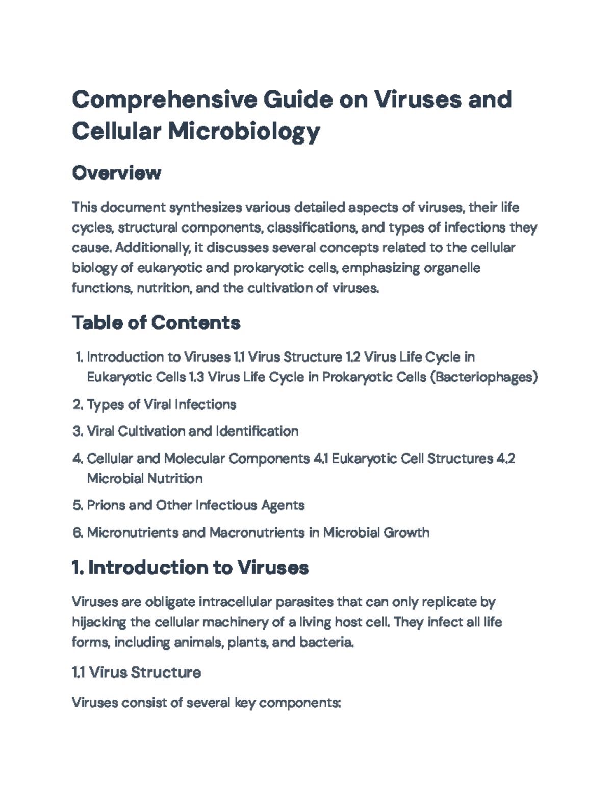 Comprehensive Guide on Viruses and Cellular Microbiology (BIO101 ...