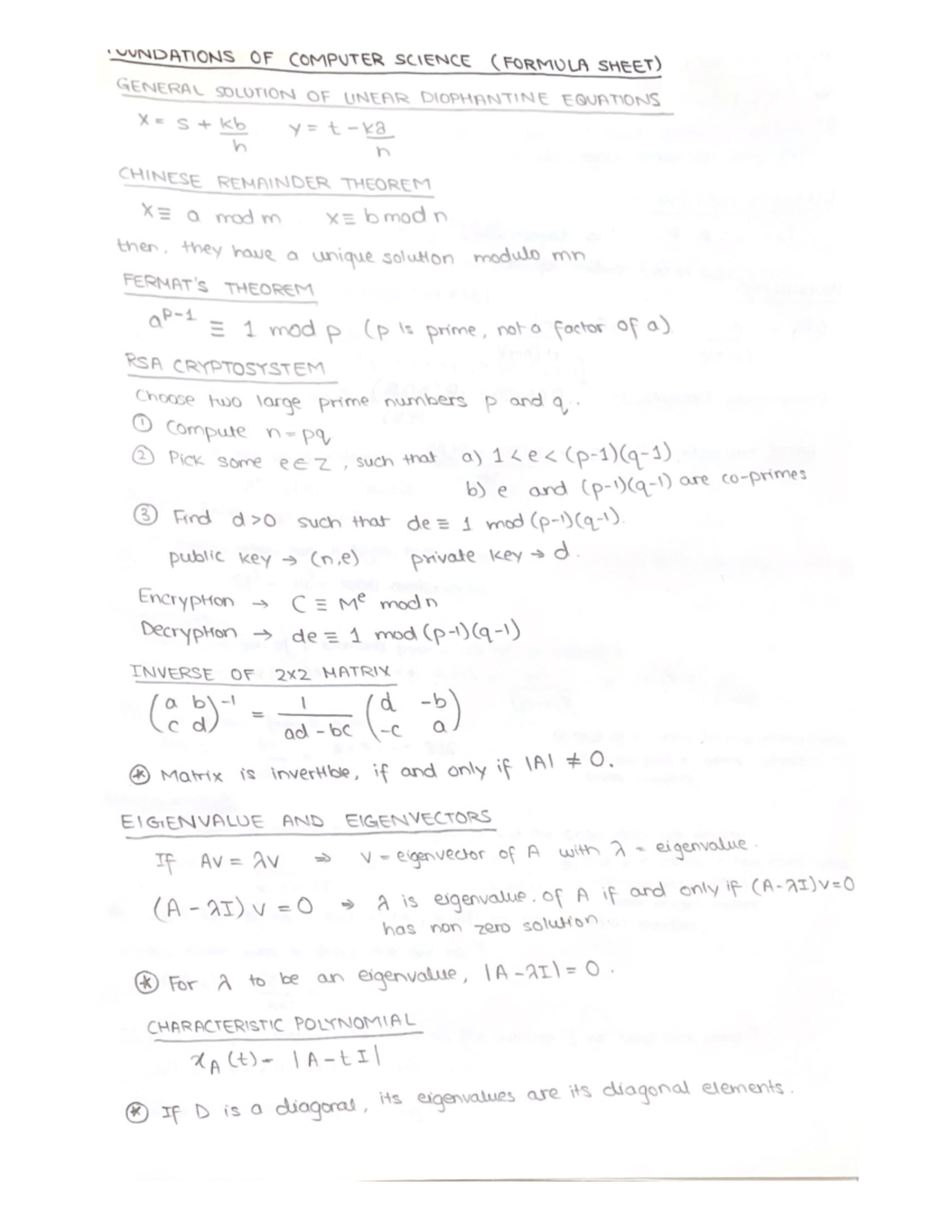 SEM 2 - Comprehensive Formula Cheat Sheet for Quick Reference - Studocu