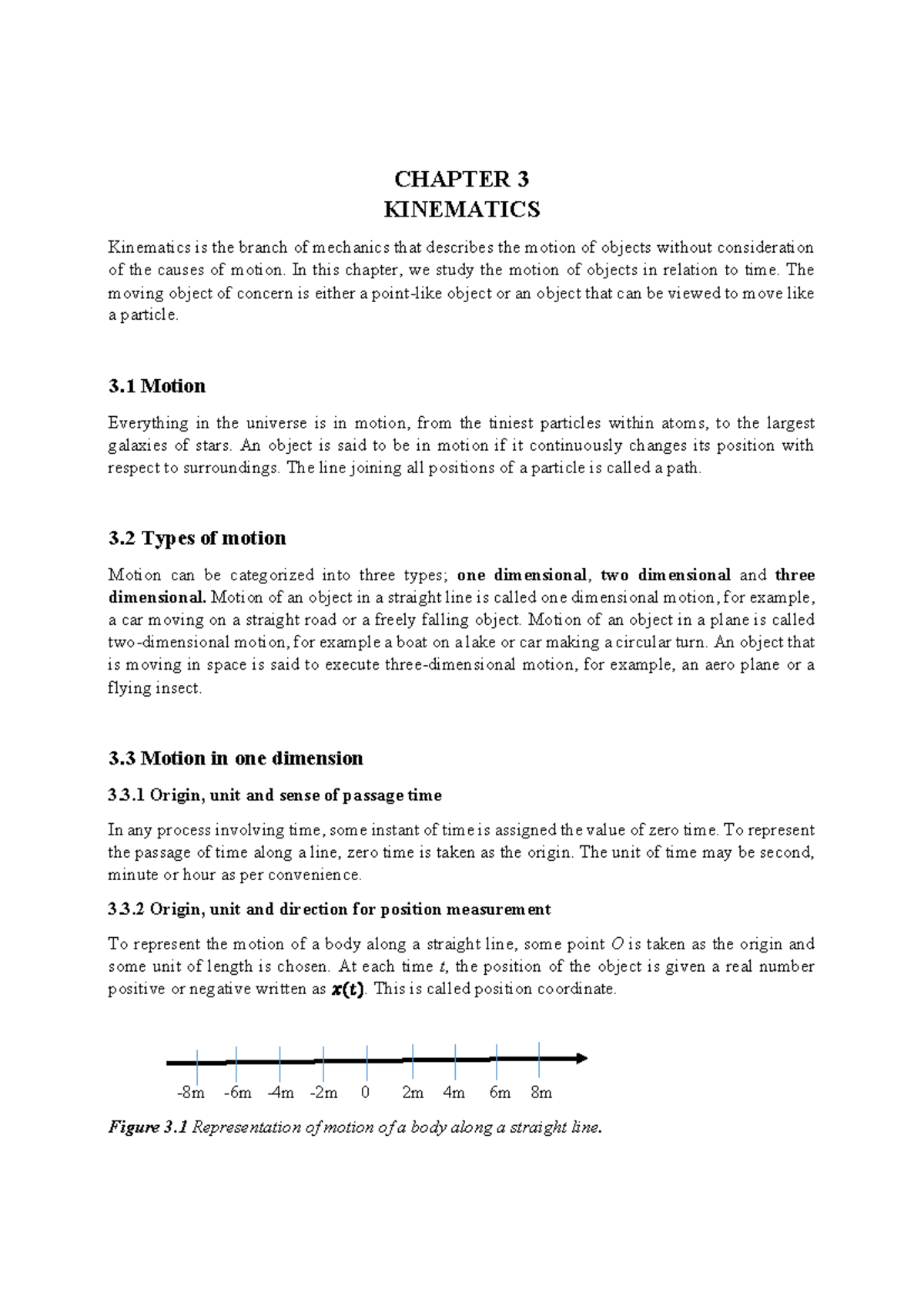 Chapter 3: Kinematics Overview - PH110 Notes - Studocu
