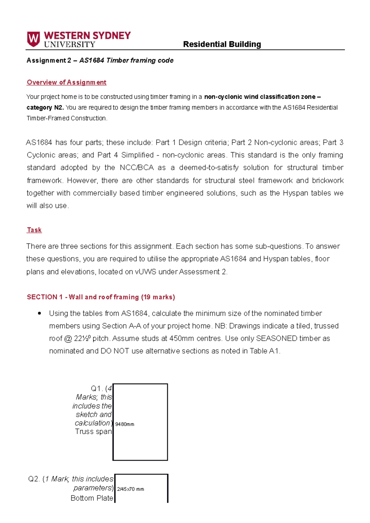 Residential assignment 2 - Residential Building Assignment 2 – AS1684 ...