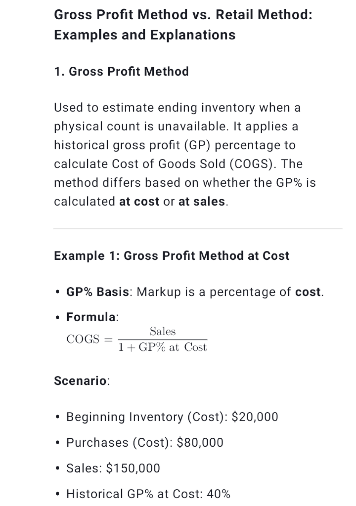 Gross Profit Method vs. Retail Method: Inventory Estimation Techniques ...